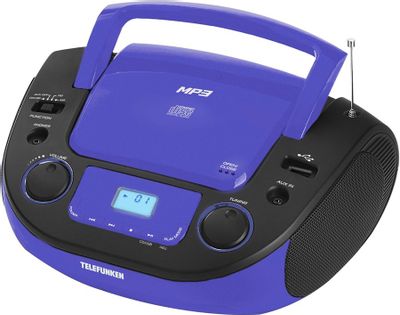 Характеристики Аудиомагнитола Telefunken TF-CSRP3481, черный и синий ...
