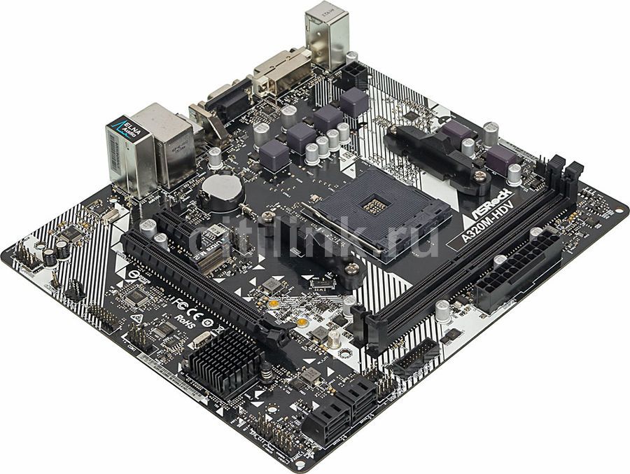 Материнская плата ASROCK A320M-HDV R4.0, SocketAM4, AMD A320, mATX, Ret ...