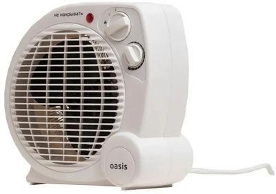 Характеристики Тепловентилятор cпиральный OASIS SP-20R, 2000Вт, 2 режима, белый (1895497 ...