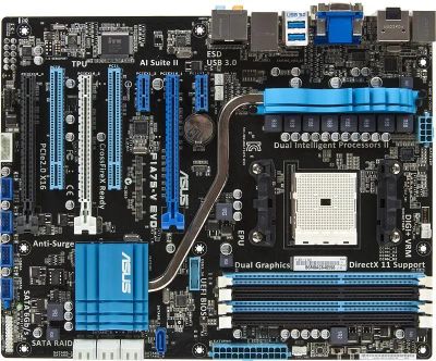Материнская плата ASUS F1A75-V EVO, Socket FM1, AMD A75 FCH, ATX, Ret ...