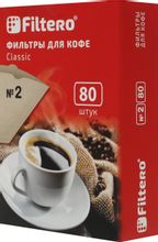 Фильтры для кофе Filtero №2, для кофеварок капельного типа, бумажные, 80 шт, коричневый [№2/80 ...