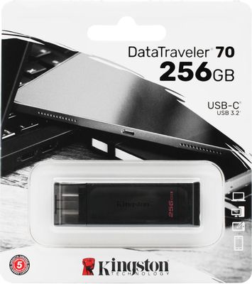 Флешка USB (Type-C) Kingston DataTraveler 70 DT70/256GB 256ГБ, USB3.2 ...