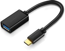 Кабель UGREEN US154, USB Type-C (m) - USB (f), 0.12м, черный [30701 ...