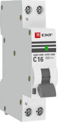 Характеристики Выключатель автом. дифф. тока EKF PROxima DA63M-16-30 ...