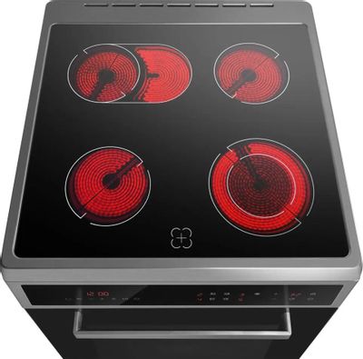 Электрическая плита MAUNFELD MEC611CS10TD, стеклокерамика, серебристый ...