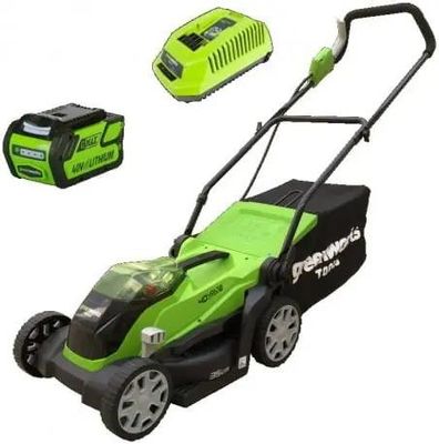 Газонокосилка аккумуляторная GREENWORKS G40LM35K4, 35см, несамоходная ...