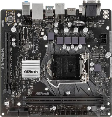 Характеристики Материнская плата ASROCK H410M-HDV, LGA 1200, Intel H410 ...