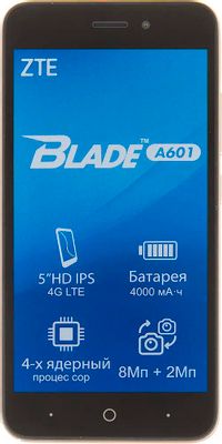 Характеристики Смартфон ZTE Blade A601, золотистый (475993) смотреть в ...