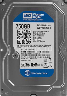 Характеристики Жесткий диск WD Caviar Blue WD7500AZEX, 750ГБ, HDD, SATA ...