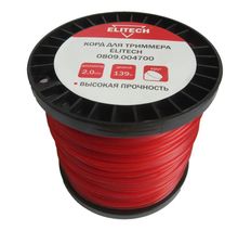 Обзор товара леска для садовых триммеров Elitech 0809.004700, 2мм, 139м ...