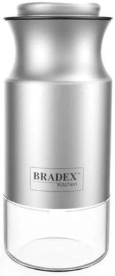 Банка для сыпучих продуктов BRADEX TK 0378, 1.1л, цилиндрическая, стекло, стальной – купить в ...