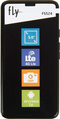 Смартфон Fly Knockout FS524, черный – купить в Ситилинк | 1004435