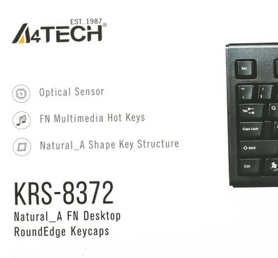 Комплект (клавиатура+мышь) A4TECH KRS-8372, USB, проводной, черный ...