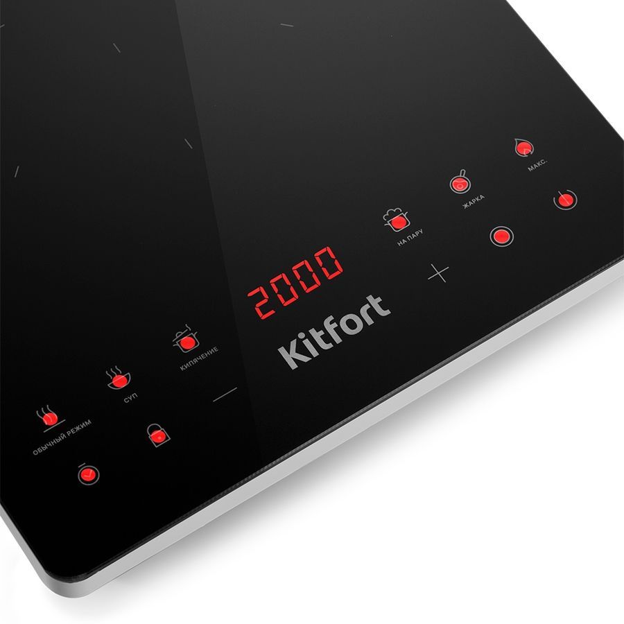 Характеристики Плита Инфракрасная Kitfort КТ-140 черный/серебристый стеклокерамика (настольная ...