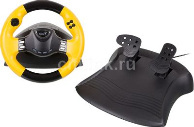 Характеристики Руль Genius SpeedWheel RV 12кноп. (с педалями) черный ...