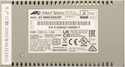 Медиаконвертер Allied Telesis AT-MMC2000/SP-960 TAA Federal 10/100/1000T to 100/1000X/SFP Media ...