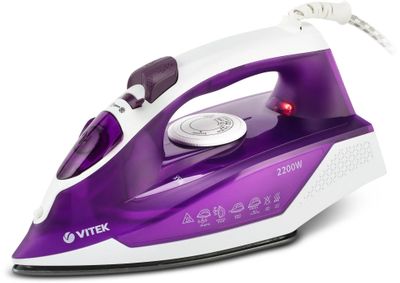 Утюг Vitek VT-8308, 2200Вт, фиолетовый/белый – купить в Ситилинк | 2036054