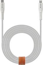 Кабель LYAMBDA LCLm25-WH, Lightning (m) - USB Type-C (m), 2.5м, MFI, в оплетке, 3A, белый ...