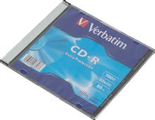Оптический диск CD-R Verbatim 700МБ 52x, 1шт., slim case [43347 ...