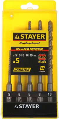 Обзор товара набор буров Stayer 2930-H5, по бетону, SDS-PLUS, 5шт (1151798) в интернет-магазине ...
