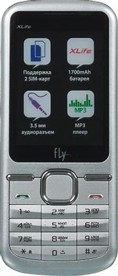 Сотовый телефон Fly DS123, серебристый – купить в Ситилинк | 803391