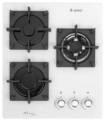 Газовая варочная панель GEFEST ПВГ 2100-01 K32, 3 конфорки, закаленное стекло, белый – купить в ...