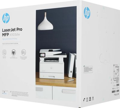 МФУ лазерное HP LaserJet Pro 4103dw черно-белая печать, A4, белый ...