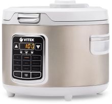 Характеристики Мультиварка Vitek VT-4281 W, 800Вт, серебристый/белый [4281-vt] (1070066 ...