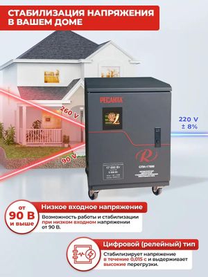 Стабилизатор напряжения Ресанта АСН-15000/3-ЭМ, 15кВт черный [63/4/5 ...