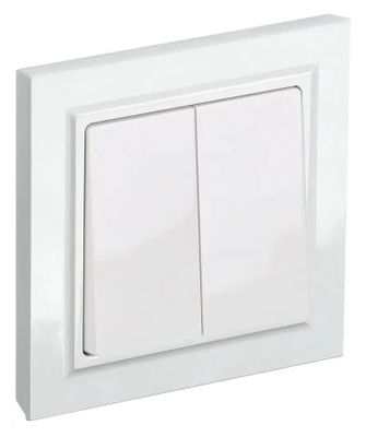 Обзор товара выключатель IEK Brite ВСР10-2-0-БрБ, 2-клавишный, установка скрытая, IP20, белый ...