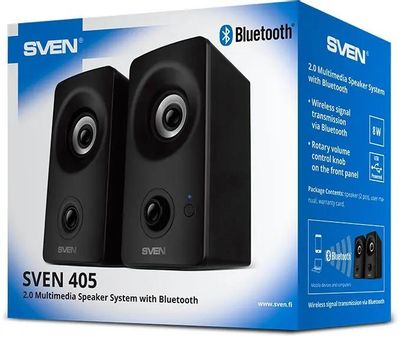 Колонки Bluetooth Sven 405, 2.0, черный [sv-021122] – купить в Ситилинк ...
